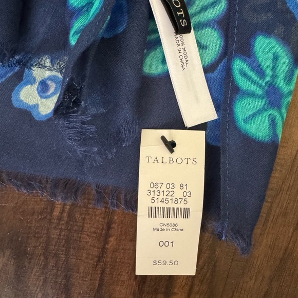 Talbots | Accessories | Talbots Under The Sea Fringe Scarf | Poshmark